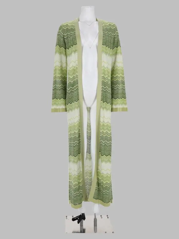 MC2 SAINT BARTH Long Sleeve Eyelet Shirt Dress - Green