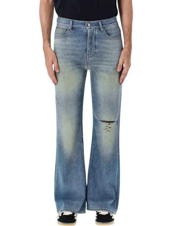 Amiri Distressed Flare Jeans - Desert Sky