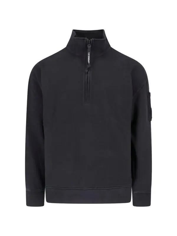 C.P. COMPANY 100% Cotton Crewneck Sweater - Black