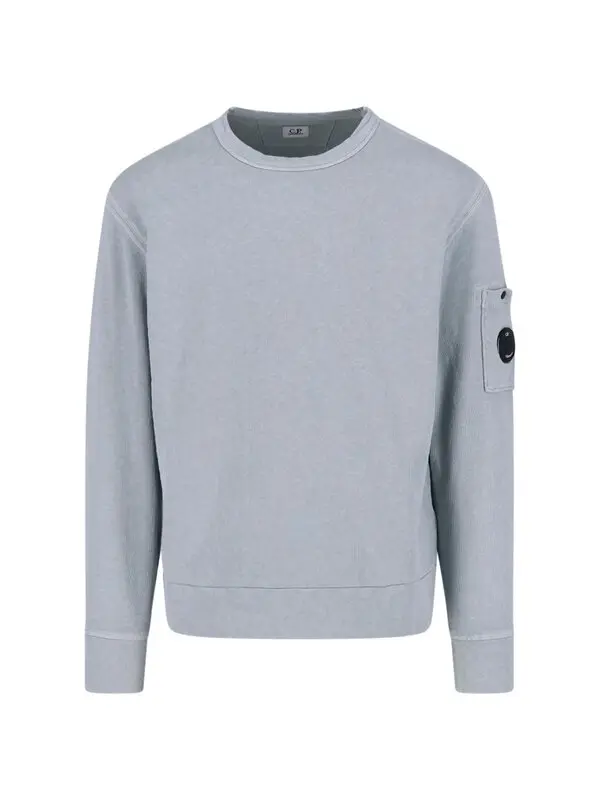 C.P. COMPANY 100% Cotton Sweatshirt With Half Zip - Blue