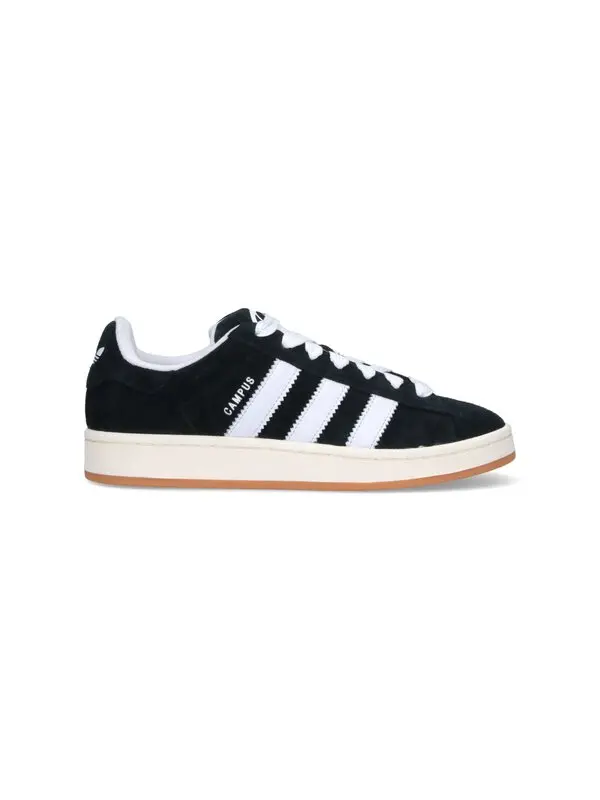 Adidas 100% Leather Lace-up Sneakers - Black