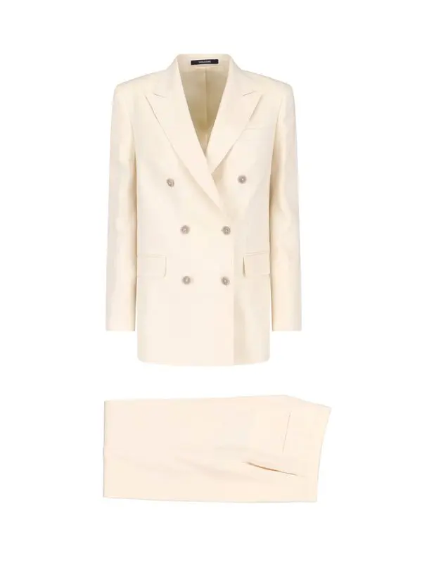 Tagliatore Jasmine 100% Linen Double-breasted Blazer And Trousers Set
