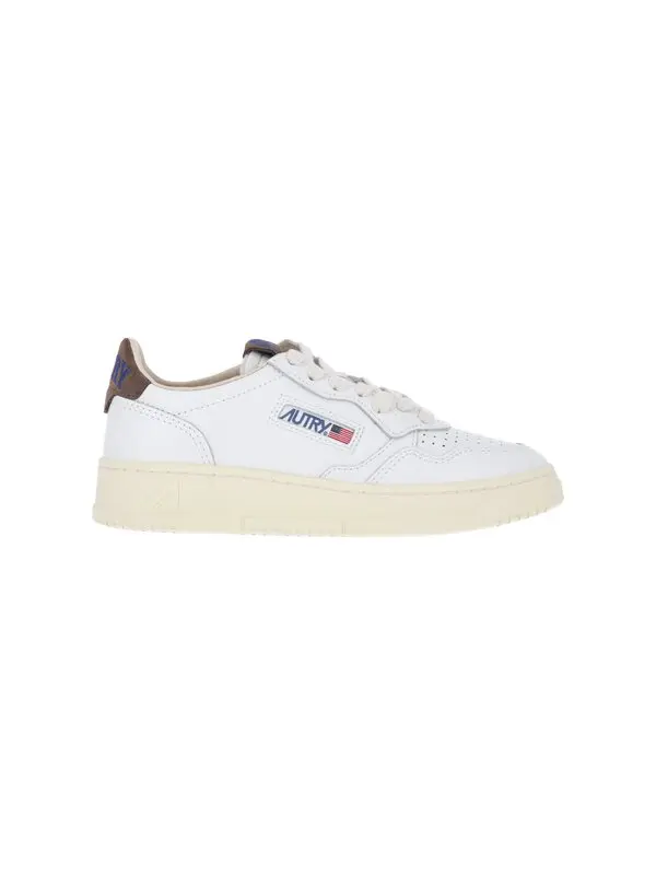 AUTRY Leather & Suede Low Top Sneakers - White
