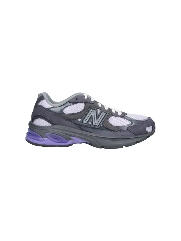 NEW BALANCE Leather & Mesh Sneakers - Grey