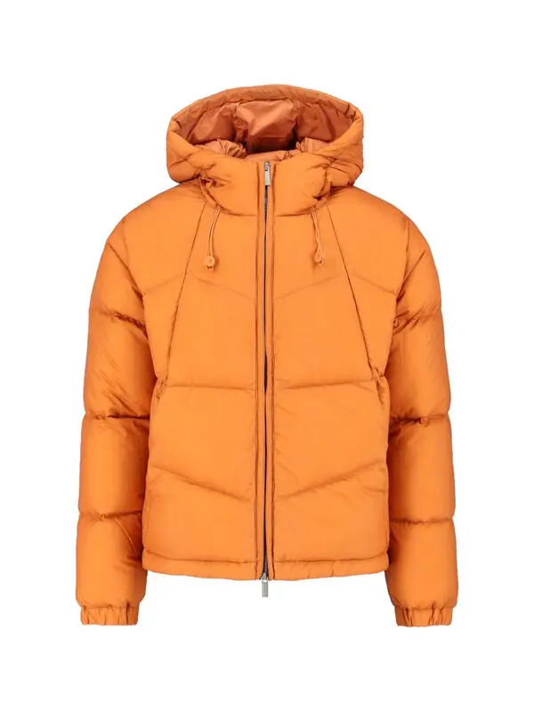 K-WAY Quilted Hooded Down Puffer Jacket - Orange