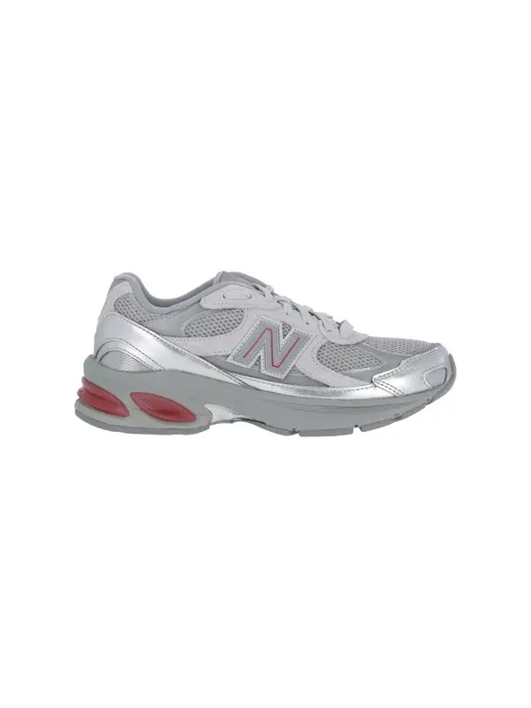 NEW BALANCE Light & Natural Leather And Mesh Sneakers - Silver