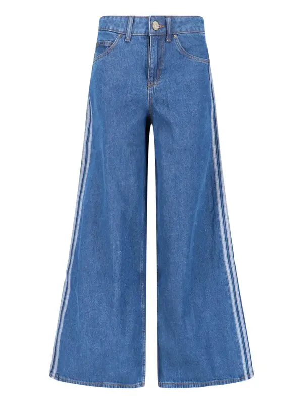 Adidas High-rise Wide-leg Jeans