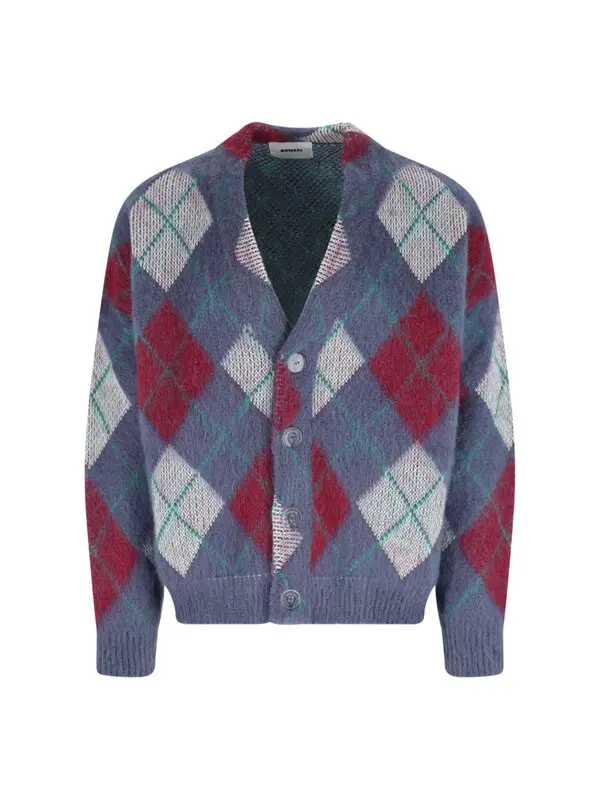 BONSAI Argyle Knit Cardigan
