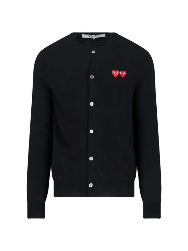 Play Comme Des Garcon Cardigan With Heart Logo - Black