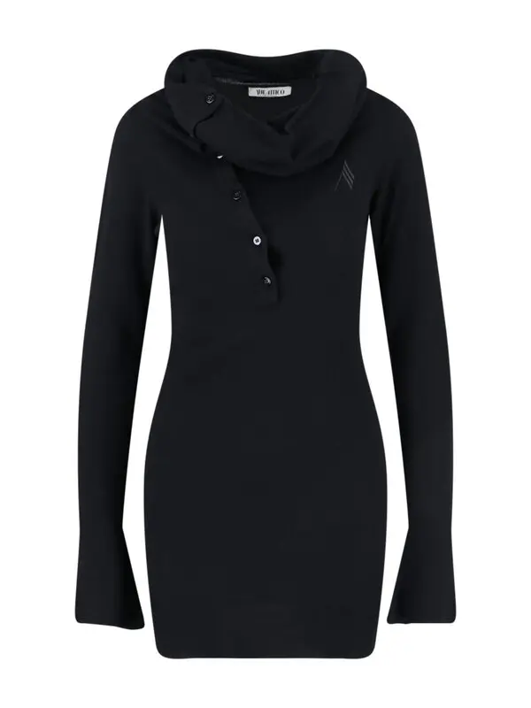 Attico Wool-cashmere Knit Slip Dress - Black