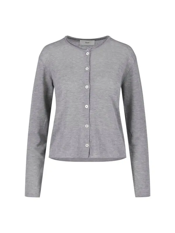 DUNST Button-front Knit Cardigan - Grey