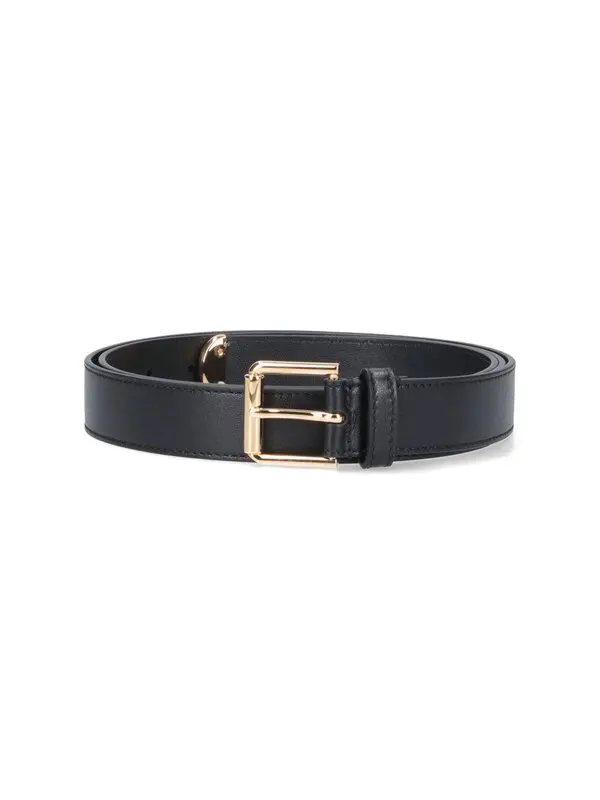 Givenchy Leather Belt With Gold-tone Buckle - Black