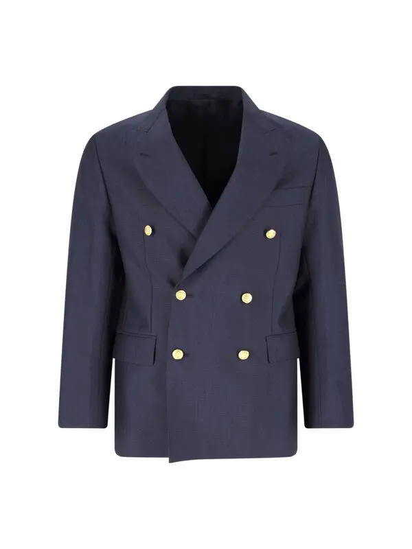 KAPTAIN SUNSHINE Double-breasted Tailored Blazer Jacket - Blue
