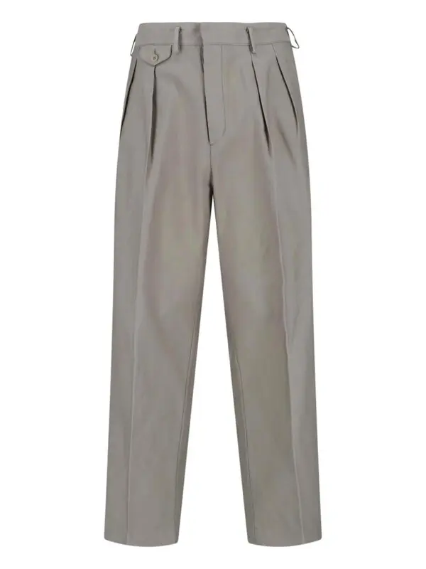 KAPTAIN SUNSHINE Striped Drawstring Straight-leg Pants - Green
