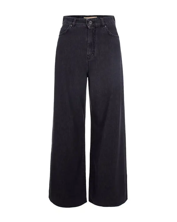 Max Mara High Rise Wide Leg Jeans - Nero