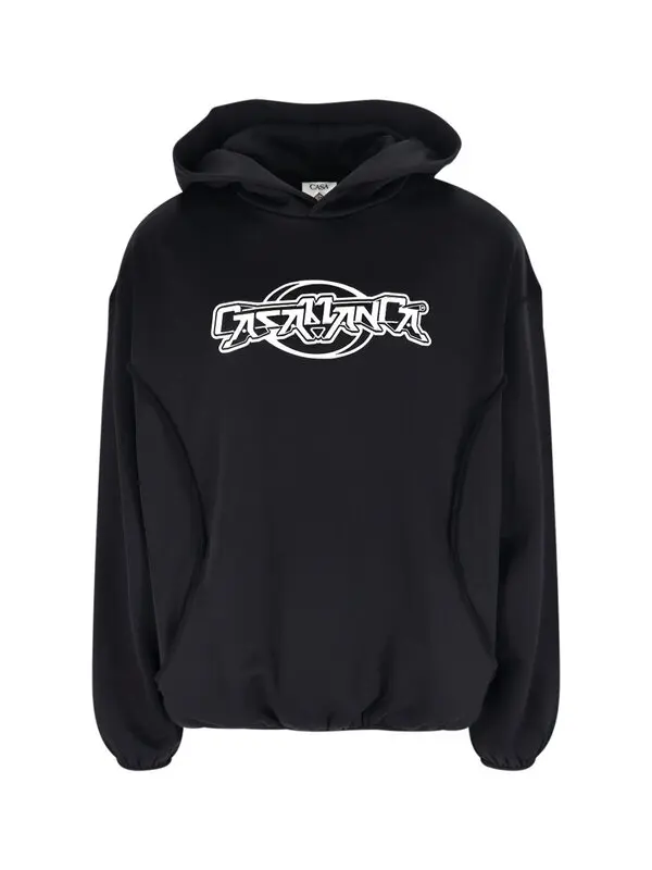 Casablanca Graphic Pullover Hoodie - Black