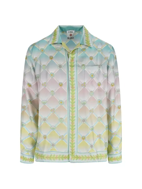 Casablanca Icon Print Silk Shirt For - Multicolour