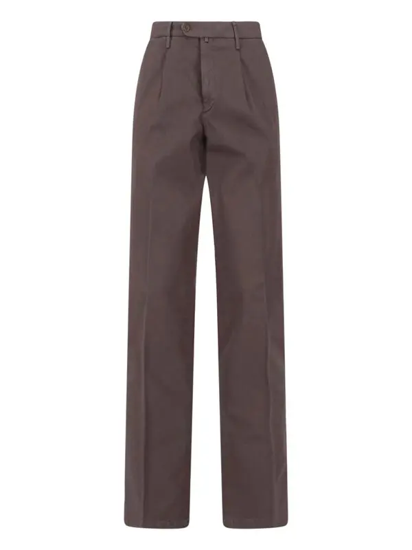 BRIGLIA 1949 Stretch Cotton Trousers - Brown