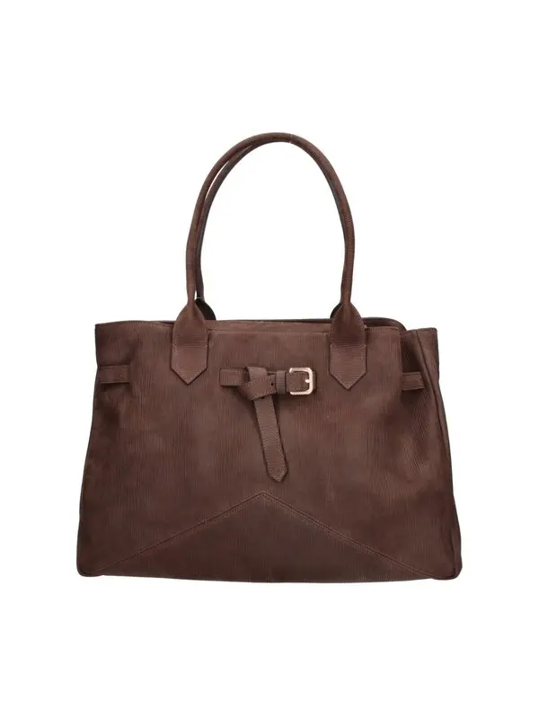 BALLANTYNE Leather Tote Bag With Buckle Detail - Brown