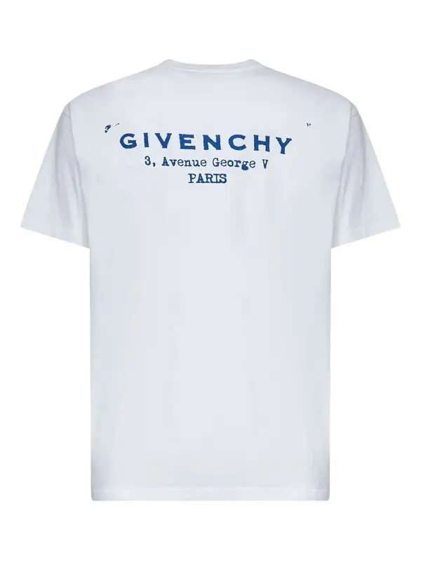 Givenchy T-shirt In Cotton With Stamp Print - White