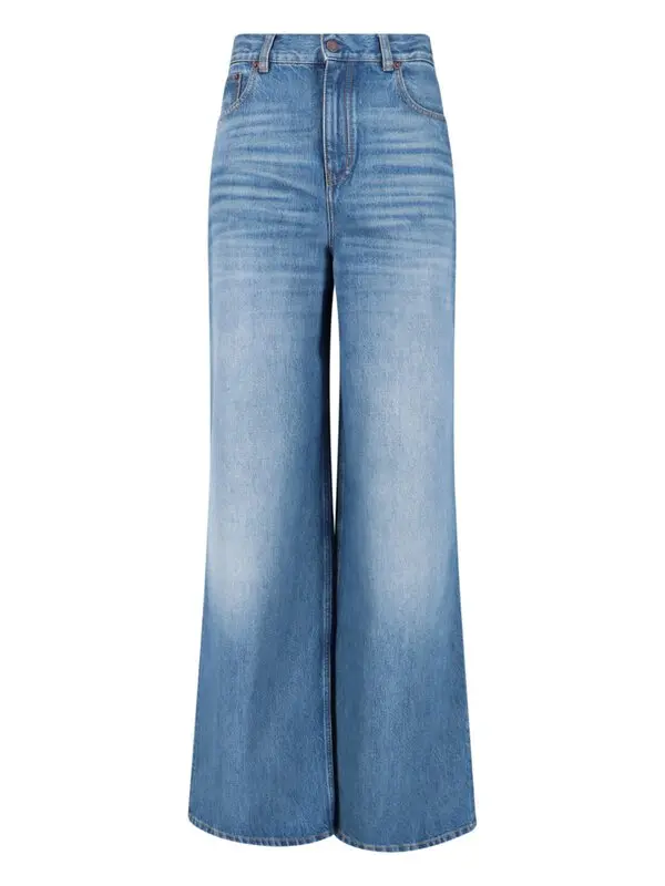 Chloé Denim Jacket With Leather Patch Accents