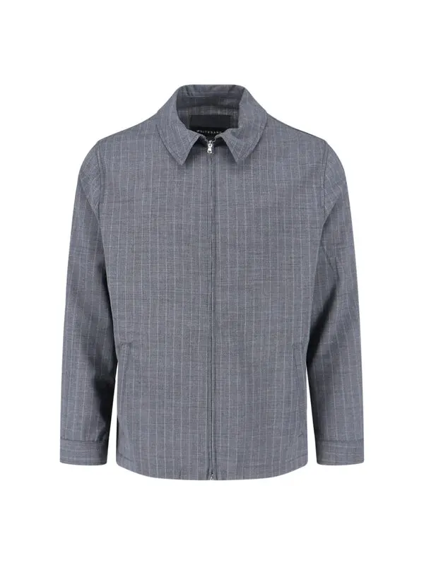 WHITE SAND Wool Blend Zip Jacket