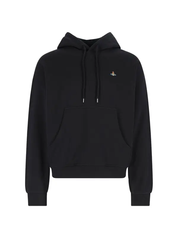 VIVIENNE WESTWOOD 100% Cotton V-neck Cardigan - Black