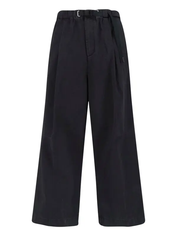 WHITE SAND 100% Cotton Trousers With Belt Detail