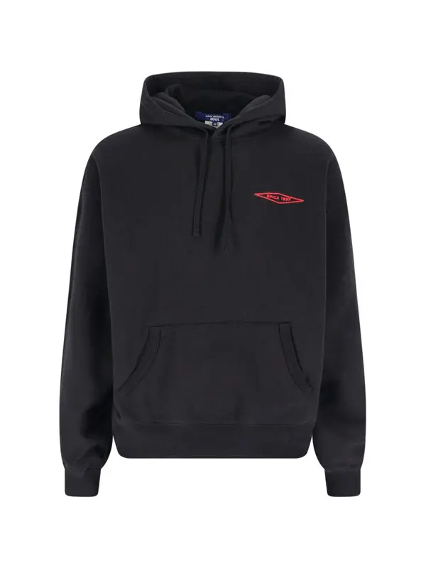 Junya Watanabe Graphic Logo Pullover Hoodie - Black
