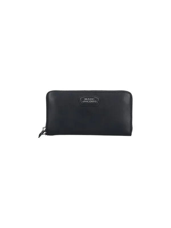 Marc Jacobs Split Cow Leather Wallet With Polyurethane Coating - Black