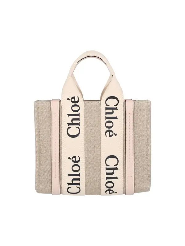Chloé Linen And Calf Leather Mini Bag