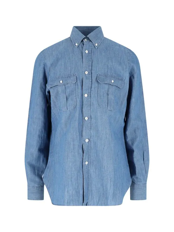 FINAMORE 1925 Denim Button-down Shirt