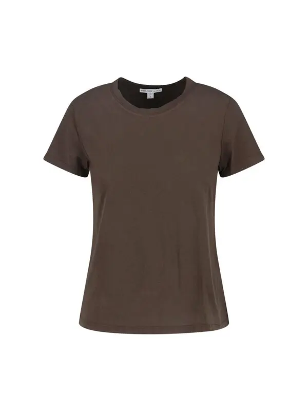 JAMES PERSE 100% Cotton Crewneck T-shirt - Brown