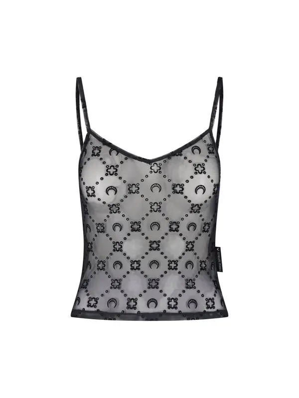 MARINE SERRE Netted Jersey Signature Top For