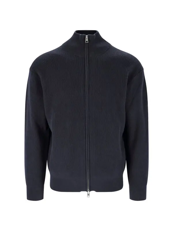 Closed Blend Cotton Cashmere Wool Zip Up Sweater