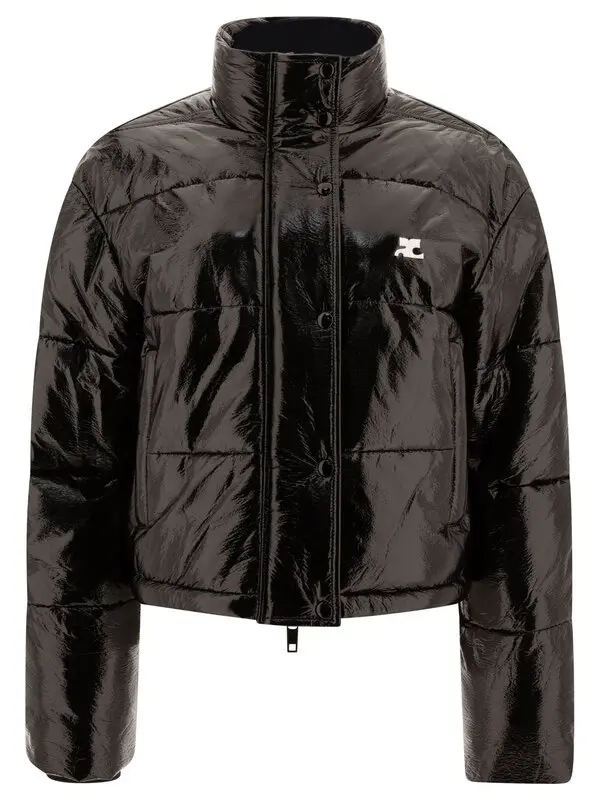 COURREGES Courregès Cropped Vinyl Puffer Jacket