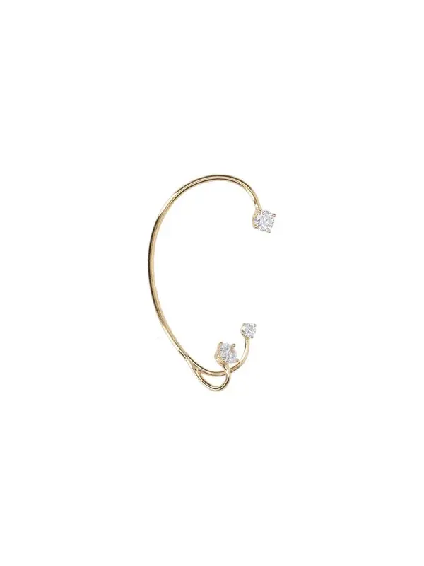 PANCONESI Crystal Embellished Sculptural Ear Cuff - Golden
