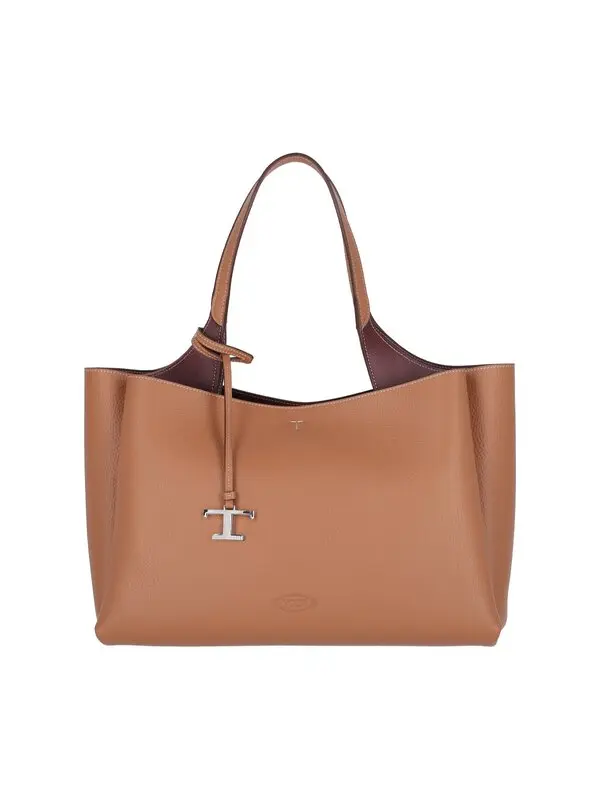 TOD`S Tod's Calfskin Leather Shoulder Bag - Brown