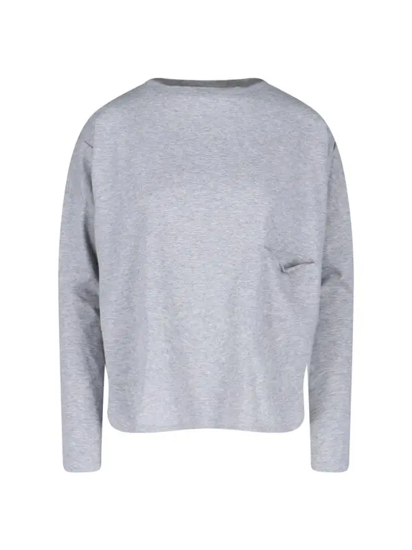 MA'RY'YA 100% Cotton Long Sleeve Pocket Polo - Grey