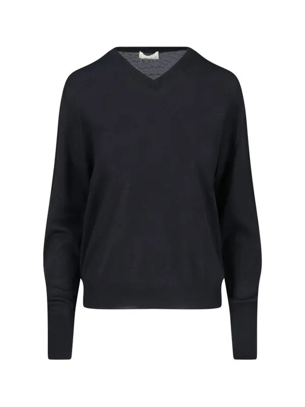 MA'RY'YA V-neck Fine Knit Sweater