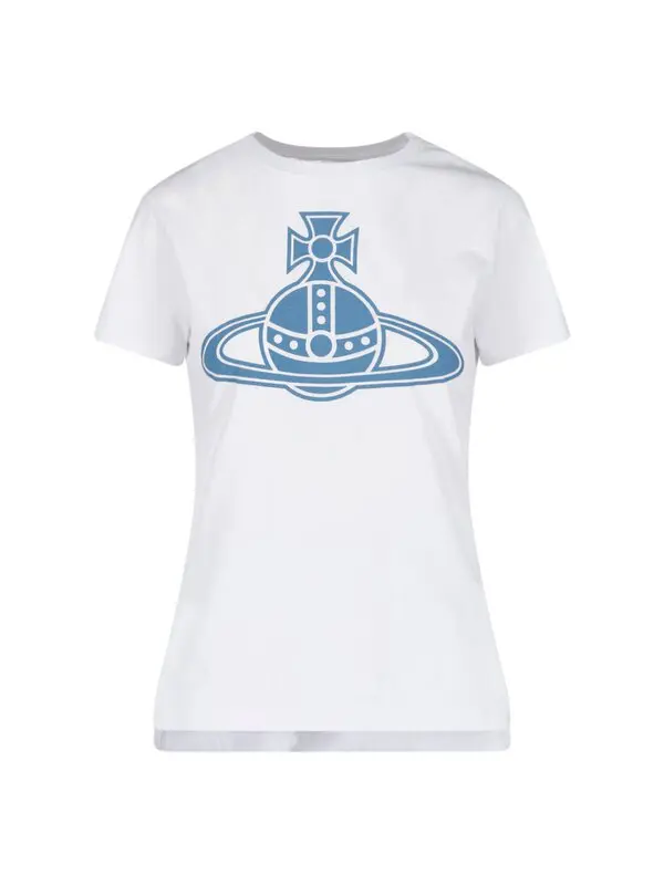VIVIENNE WESTWOOD Organic Cotton T-shirt With Orb Logo - White
