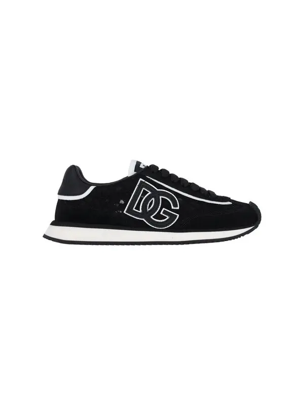 Dolce & Gabbana Luxury Calf Leather Lace-up Sneakers - Black