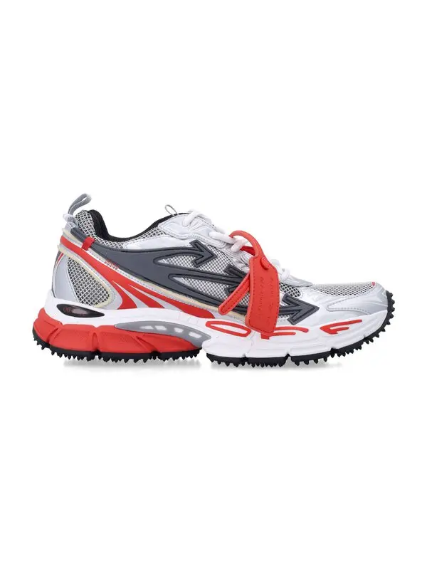 Off-White Low-top Athletic Sneakers - Grey/red