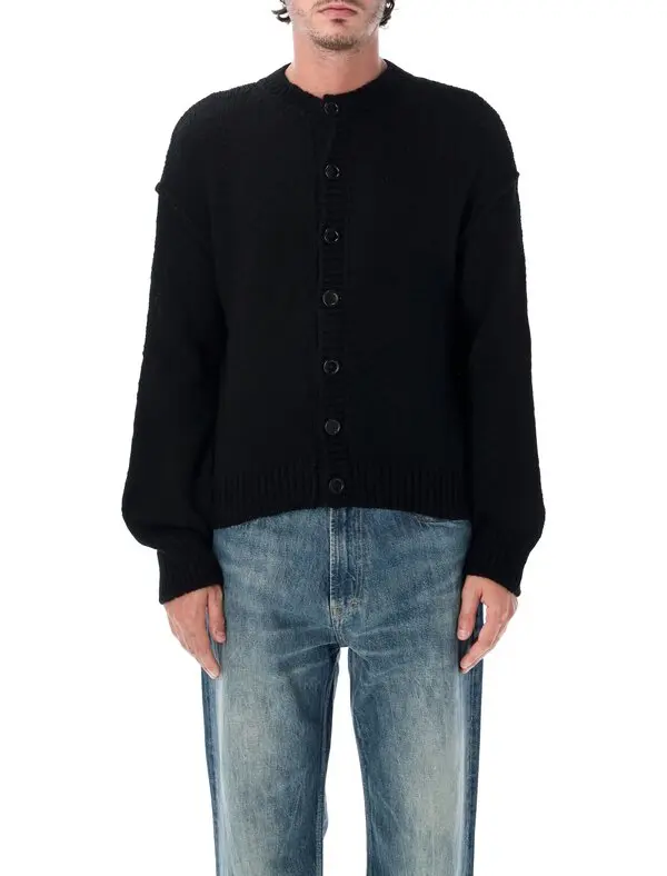 Our Legacy Button-front V-neck Wool Cardigan - Nero
