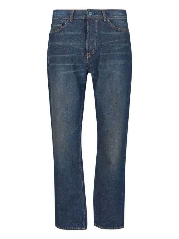 Our Legacy Slim Straight Jeans In Dark Wash Denim - Blue