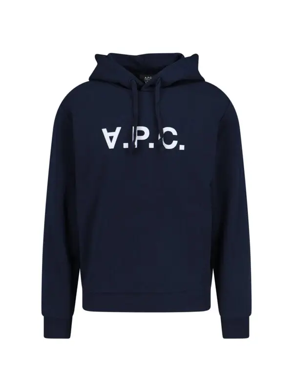 A.p.c. 100% Organic Cotton "v.p.c." Hoodie - Blue