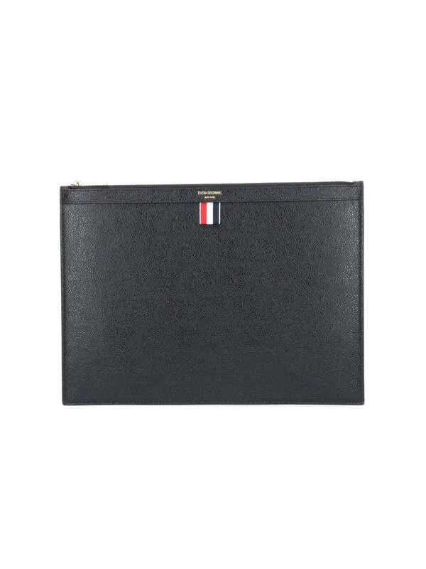 Thom Browne Grained Leather Zip Pouch