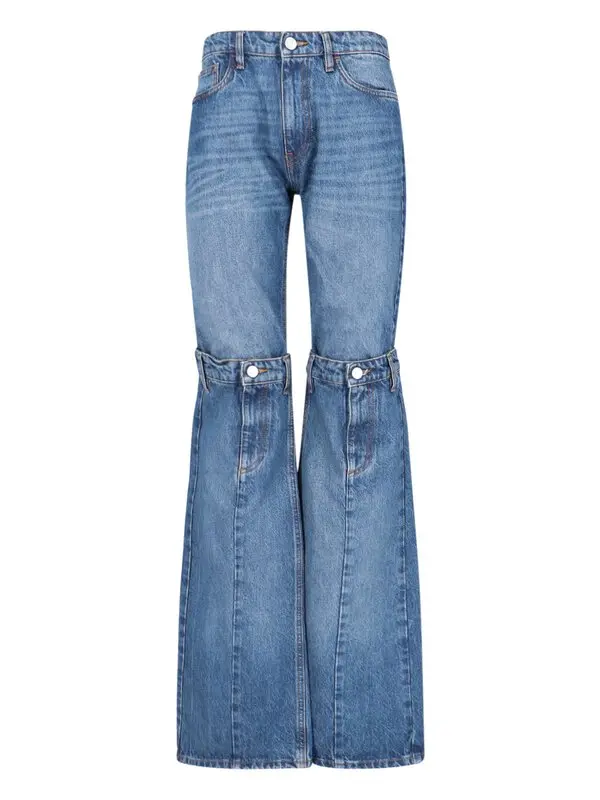 Coperni High-rise Wide-leg Jeans With Snap Cuffs