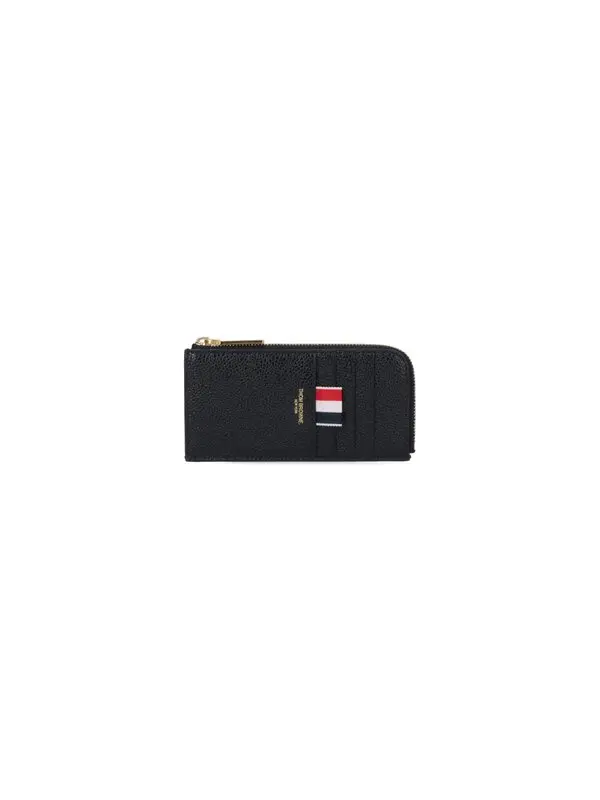 Thom Browne Calf Grain Leather Wallet For - Black