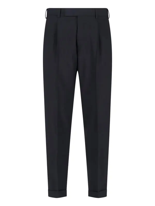 PT TORINO Wool-blend Stretch Trousers - Black